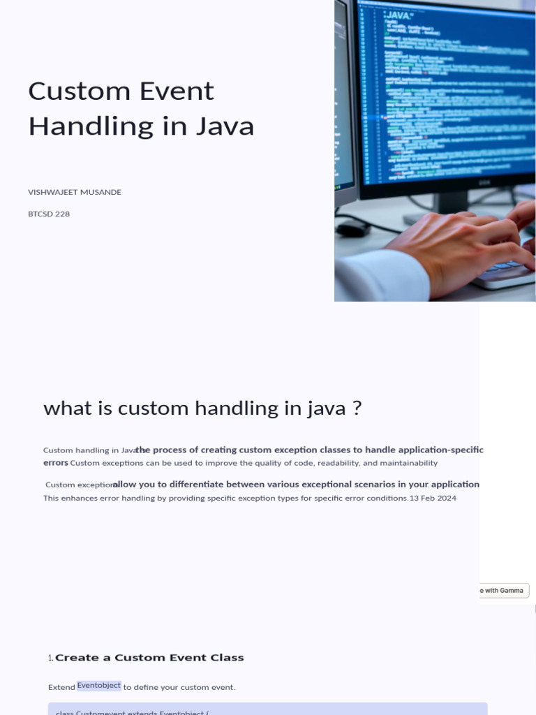 Custom-Event-Handling-in-Java Vishwajeet | PDF Custom-Event-Handling-in-Java Vishwajeet | PDF