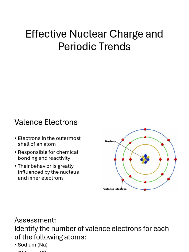 Valence Electrons and Effective Nuclear Charge | PDF | Ionic Bonding | Ion