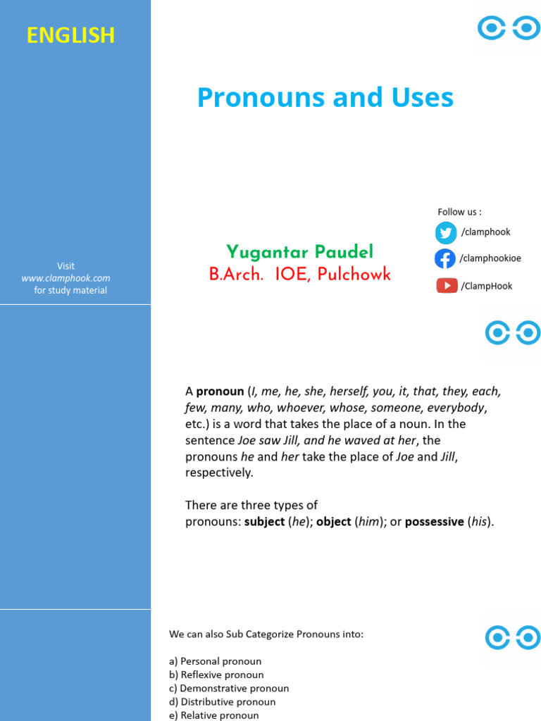 Pronouns: Cases and Types Explained | PDF | Grammatical Number | Pronoun