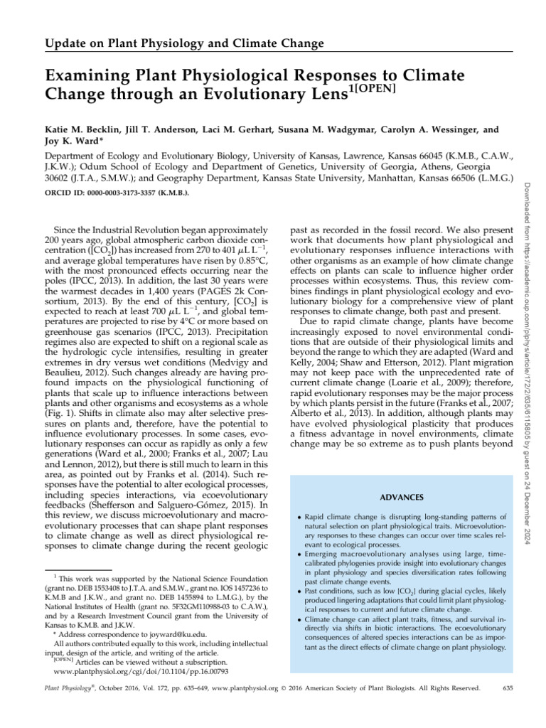 plphys_v172_2_635 | PDF | Natural Selection | Evolution