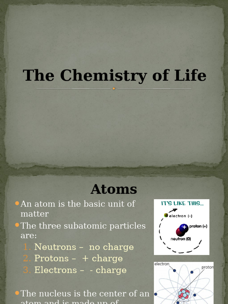 The Chemistry of Life | PDF | Carbohydrates | Glucose