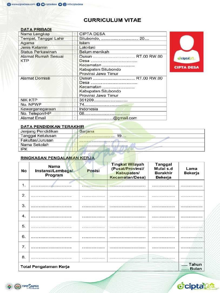 02. CV_Pendamping Desa [www.ciptaDesa.com] | PDF