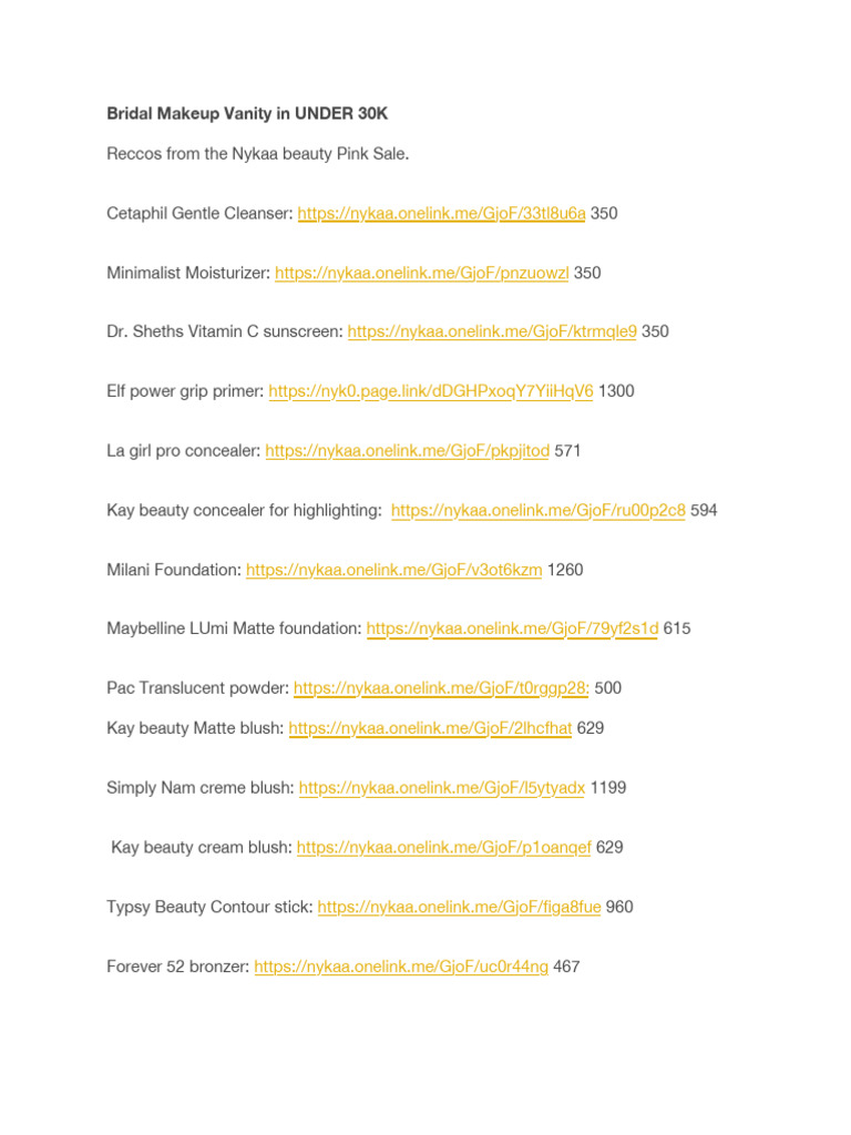 Bridal Makeup Vanity 30K | PDF | Cosmetics | Toiletry