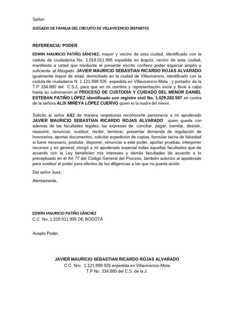 PODER MAURICIO PATIÑO | PDF