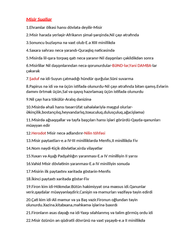 Misir Suallar | PDF