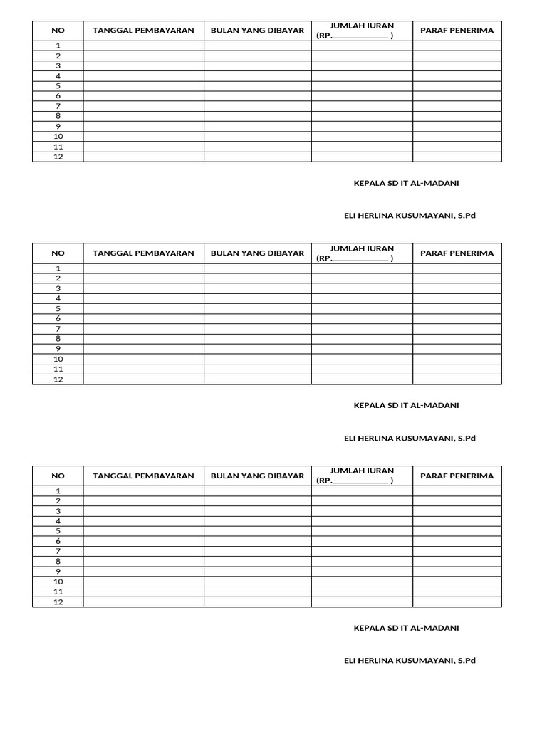 Buku Iuran Transport | PDF