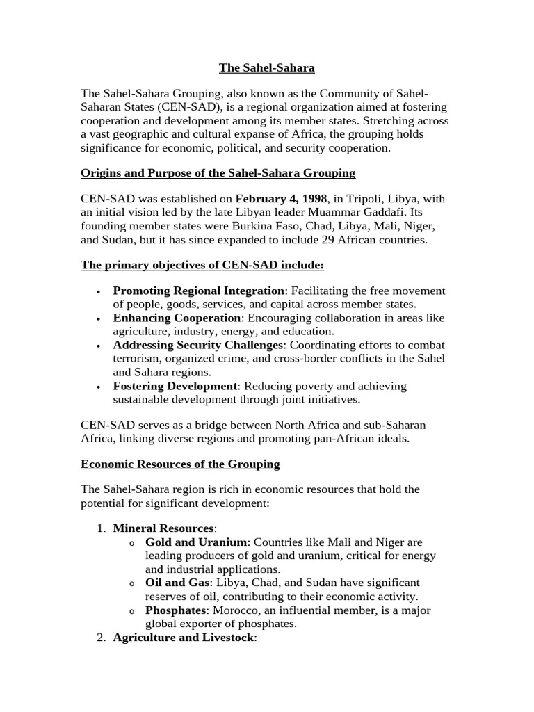 The Sahel | PDF | Africa | Libya