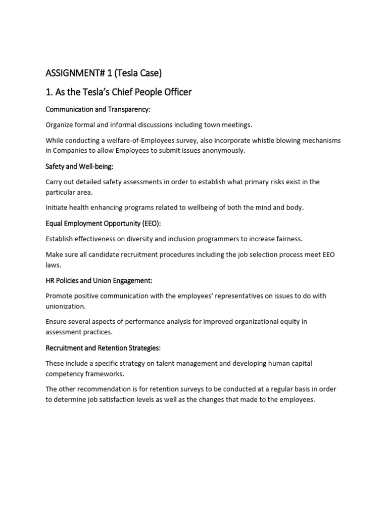 Tesla Case HRM | PDF | Employee Retention | Human Resources