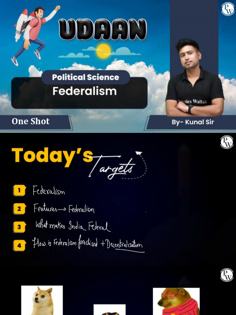 Political Science - Federalism - Class Notes | PDF