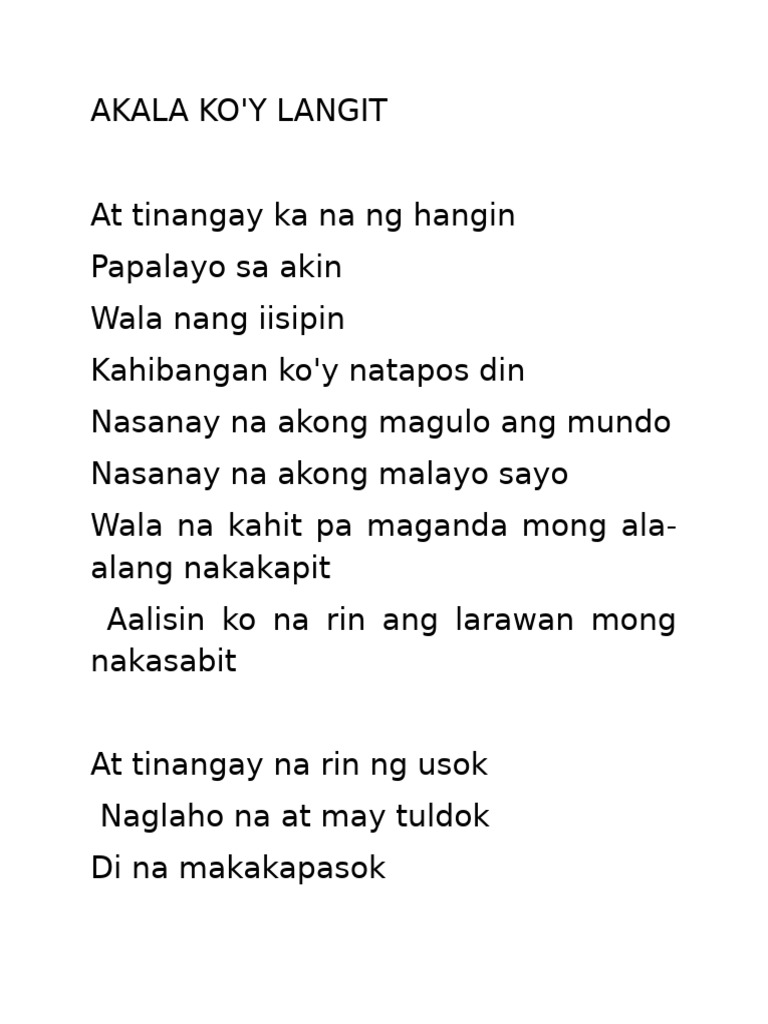 Akala Koy Langit | PDF