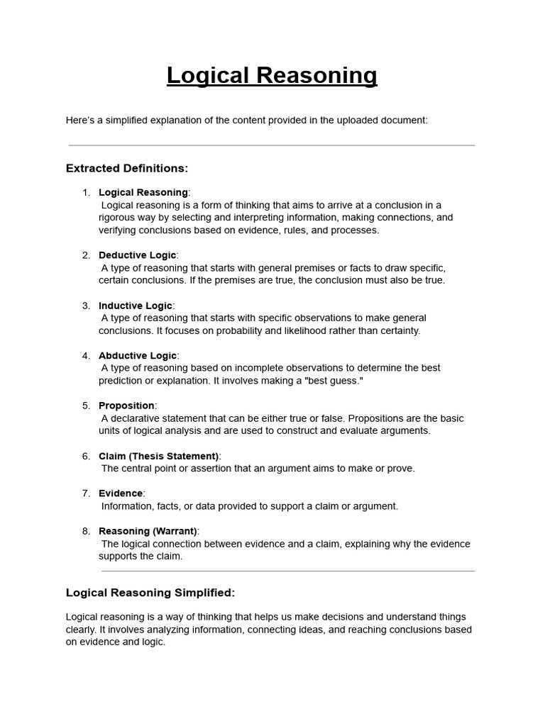 logical reasoning | PDF | Logic | Argument