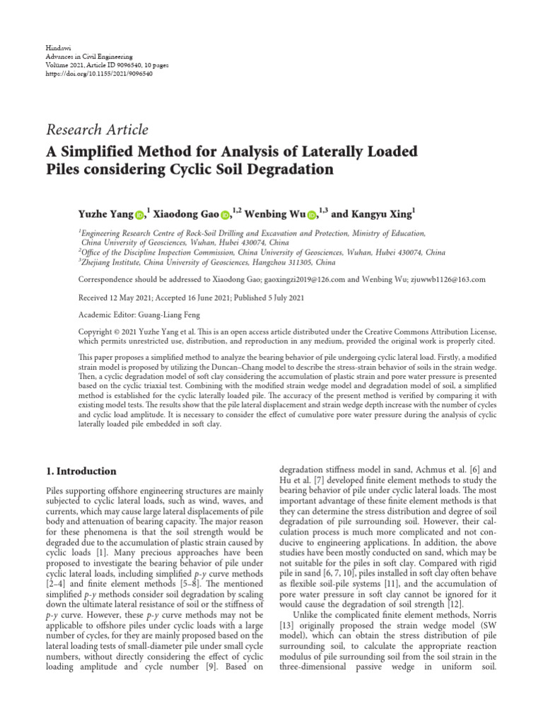 A Simplified Method For Analysis of Laterally Load | PDF | Deep ...