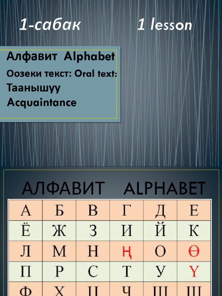 1-Kyrgyz Language | PDF