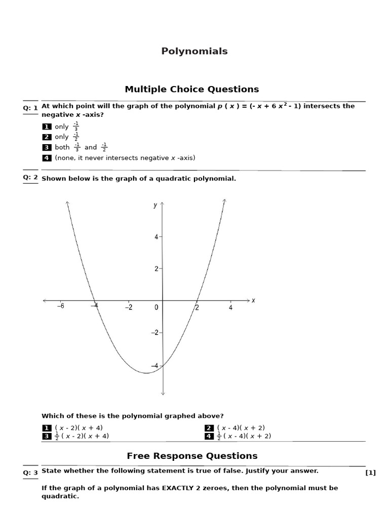 Polynomial Problem Solving Guide | PDF | Polynomial | Equations