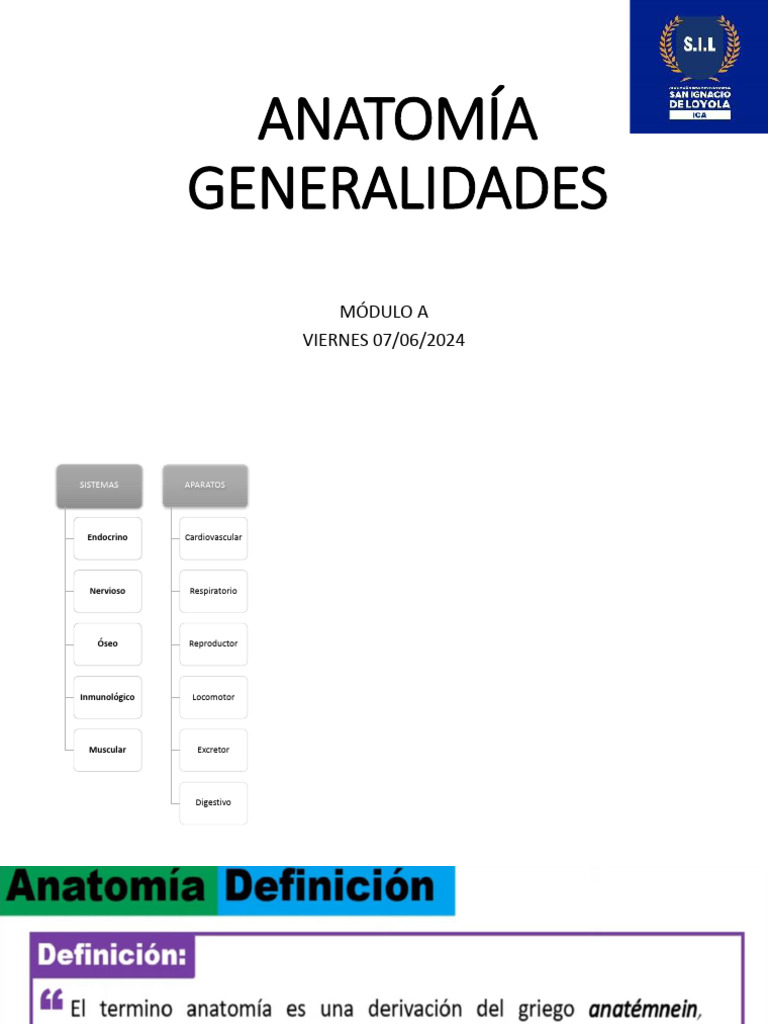 Anatomía Generalidades | PDF