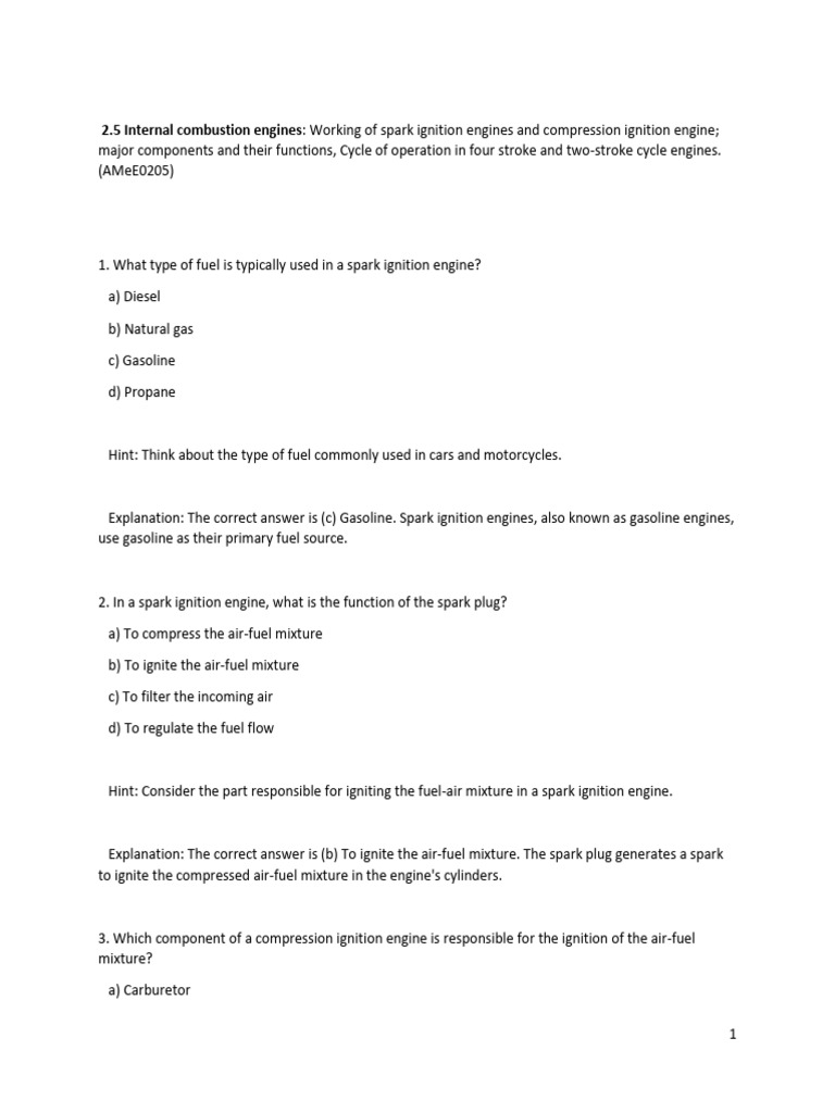 2.5 Internal Combustion Engines | PDF | Internal Combustion Engine ...
