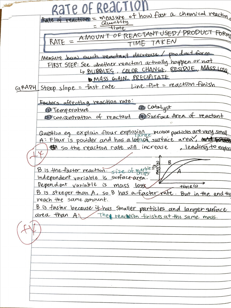 IGCSE Chem Rate of Reaction Notes | PDF | Chemical Process Engineering ...