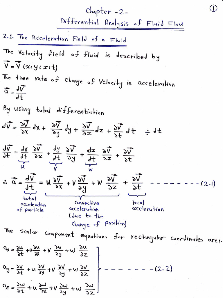 AFM Chapter 2 Differential Analysis of Fluid Flow | PDF