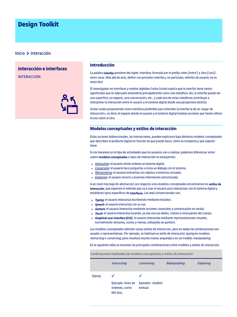 UOC - Design Toolkit - Interacción e Interfaces | PDF | Interfaces ...