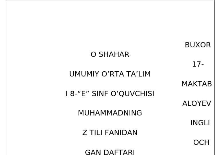 Daftar Uchun Oq List | PDF
