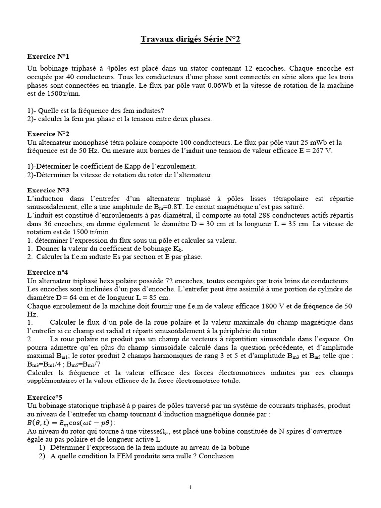 Td2 Machines Pdf Inducteur Grandeur Physique