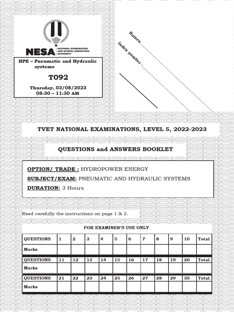 T092 Pneumatic and Hydraulic Systems | PDF