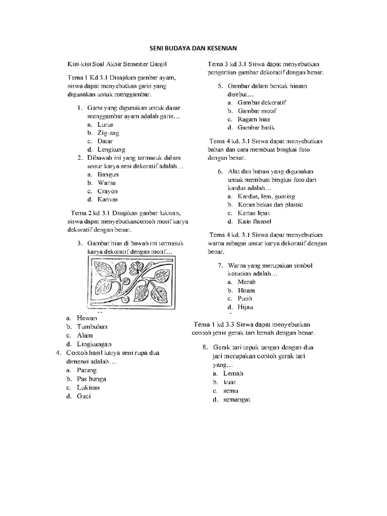aSENI BUDAYA DAN KESENIAN dan pjok | PDF
