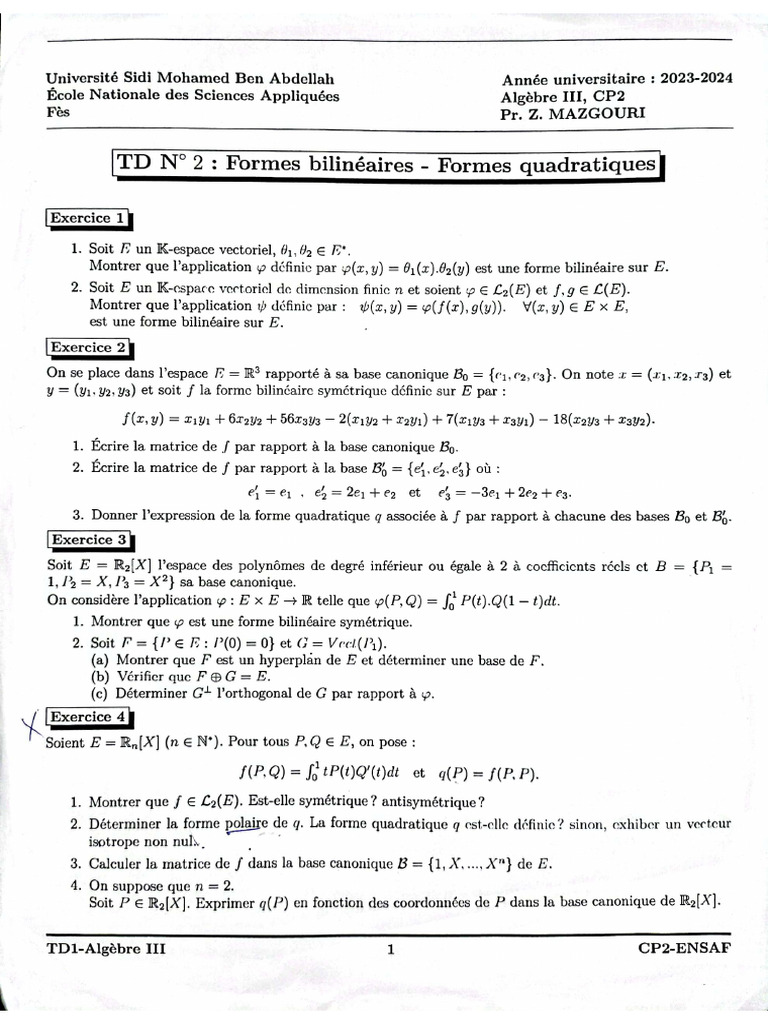 Corr TD 2 | PDF