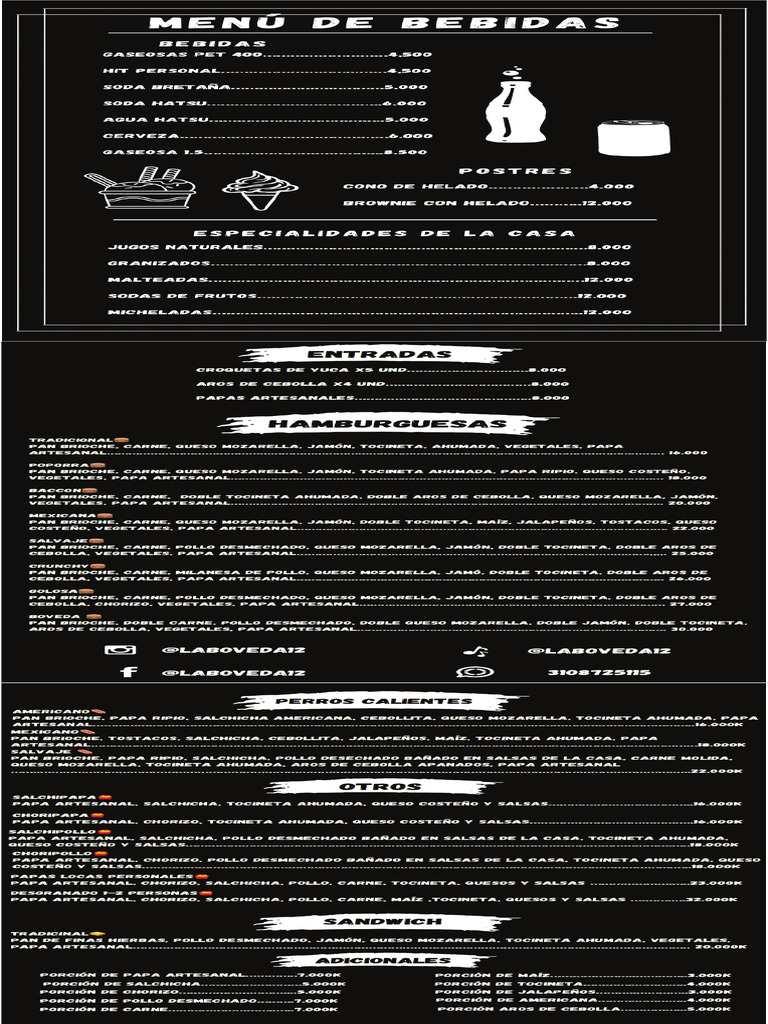 Menu - Boveda | PDF