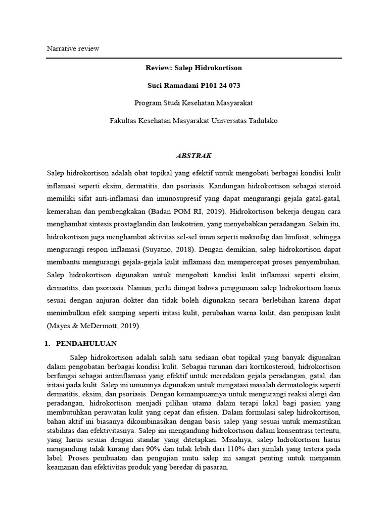Narrative Review Hidrokortison Suci Ramadani | PDF