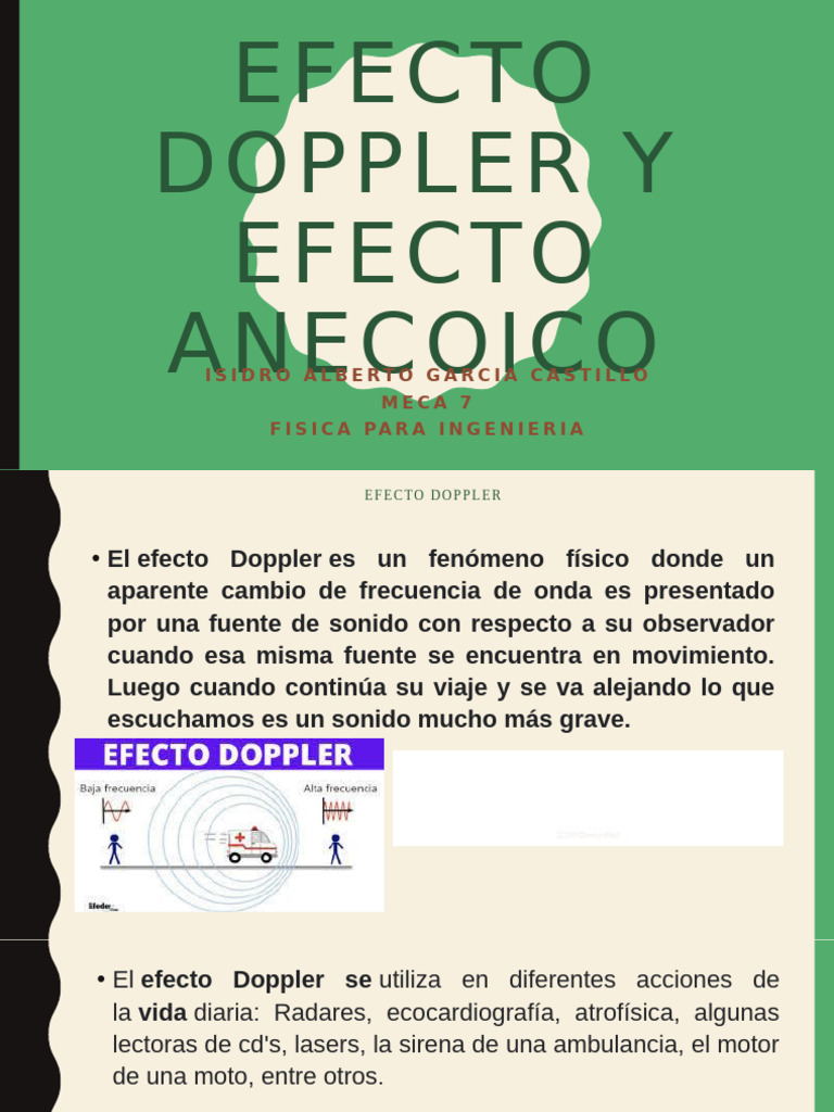 Efectos Doppler y Anecoico | PDF | Efecto Doppler | Fenomeno fisico