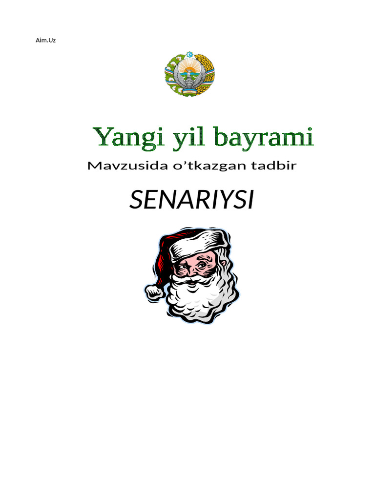Yangi Yil Bayrami Tadbir Senariysi | PDF