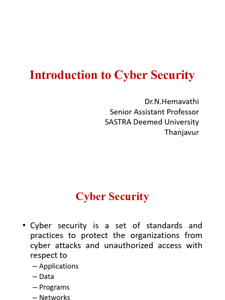 Introduction To Cyber Security 1723618129 | PDF | Security | Computer ...