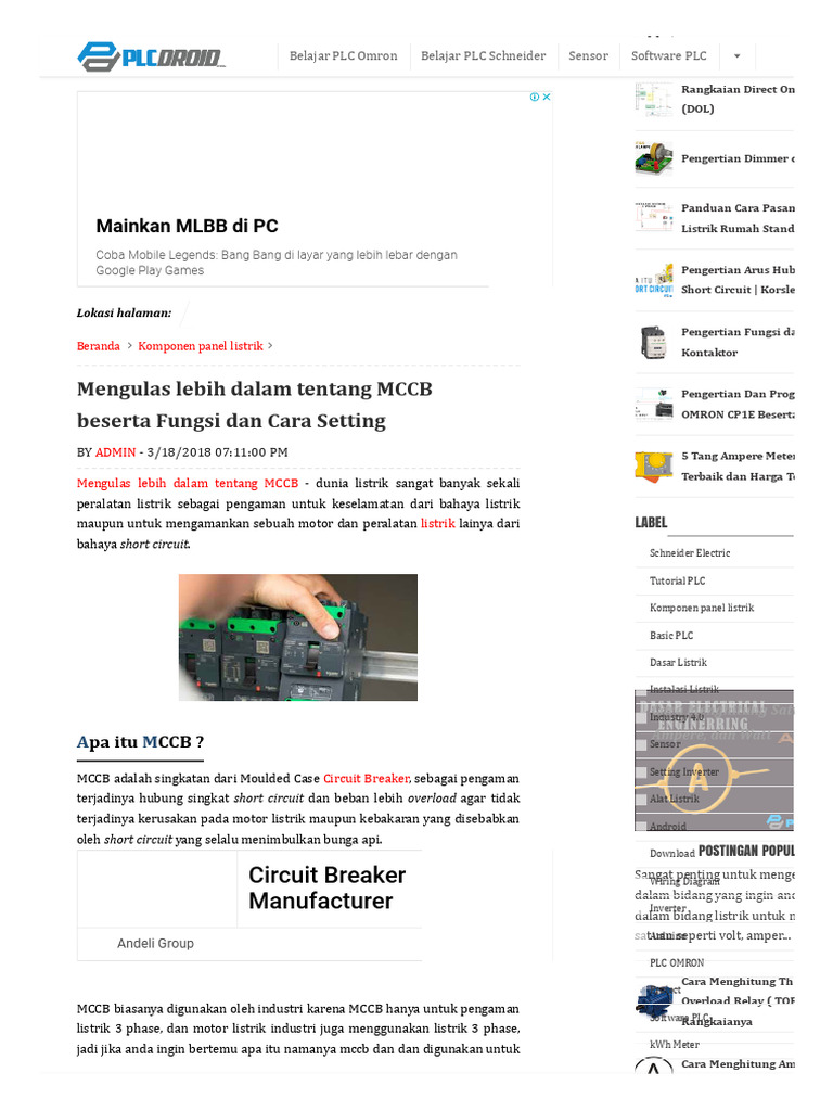 Panduan Lengkap MCCB dan Pemasangannya | PDF