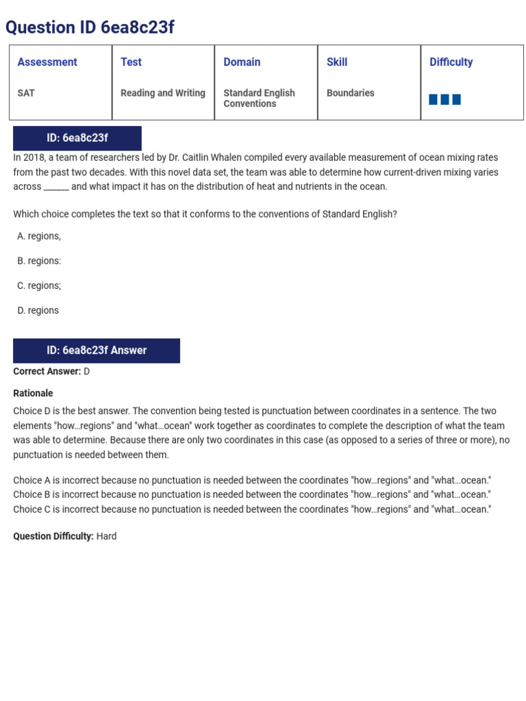 SAT English Punctuation Practice | PDF | Comma | Language Mechanics