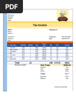 GST Cloth Invoice Template | PDF