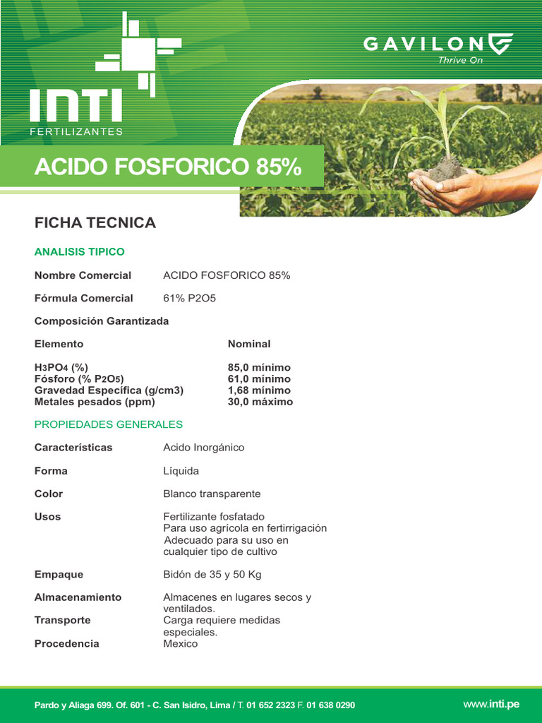 Acido Fosforico 85% | PDF