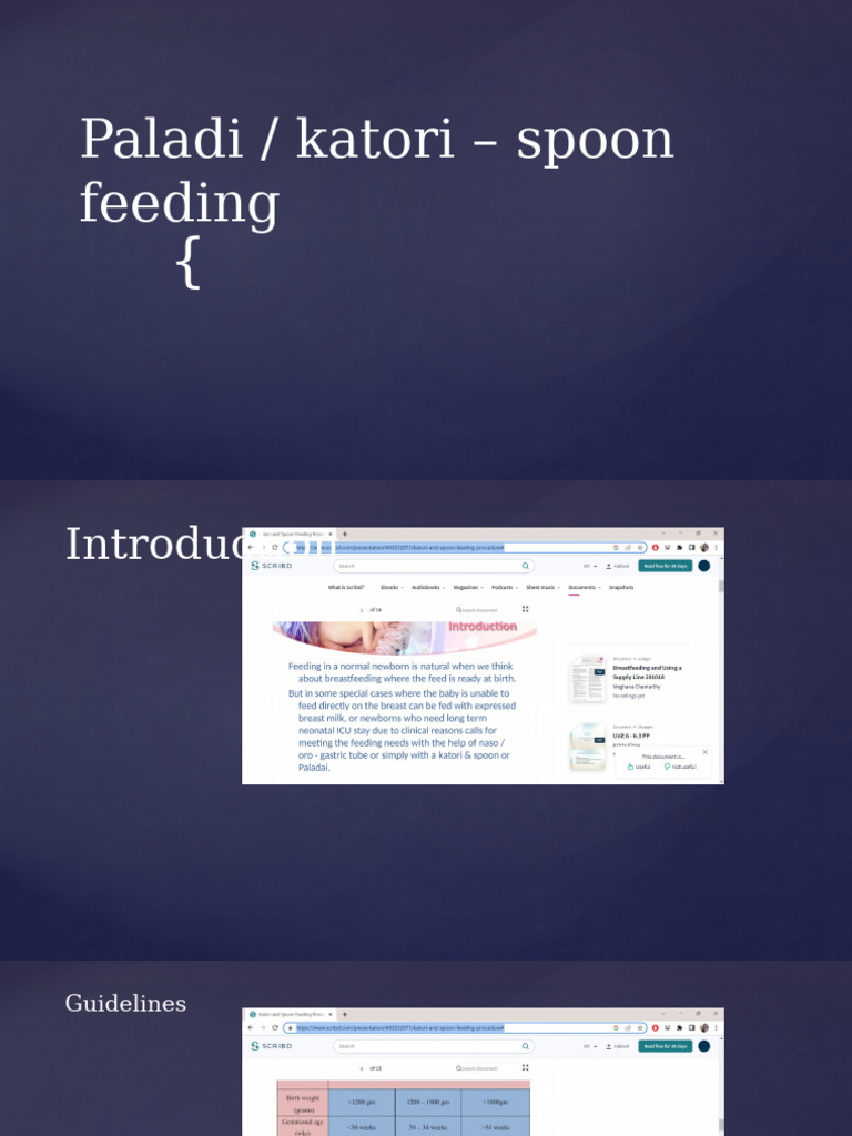 Paladi Feeding Procedure for Infants | PDF | Breastfeeding | Breast