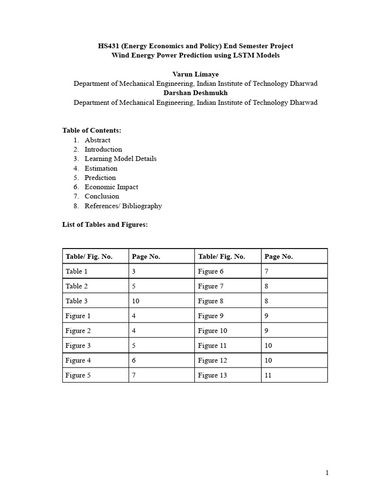 HS431 (Energy Economics and Policy) End Semester Project | PDF | Wind ...