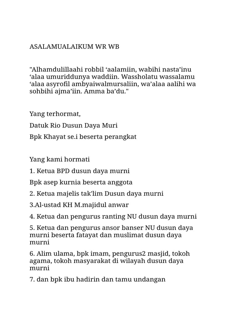 Acara 1 Formal | PDF