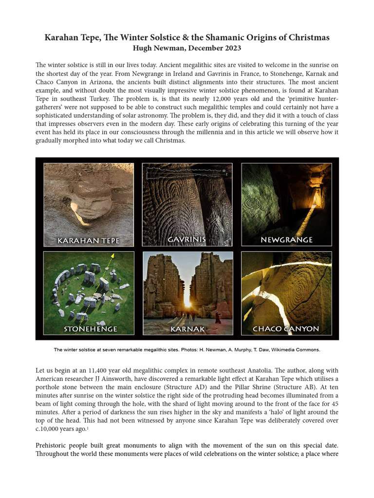 Karahan Tepe: Solstice & Shamanic Christmas Origins | PDF | Santa Claus ...
