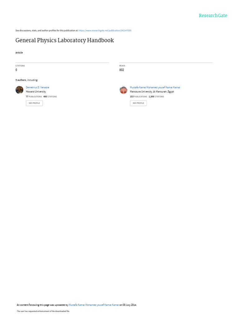 General_Physics_Laboratory_Handbook | PDF | Magnetism | Capacitor