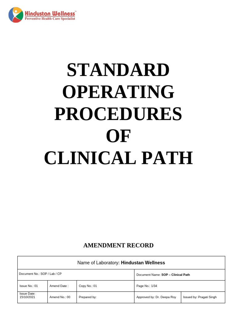 Clinical Path Sop | PDF