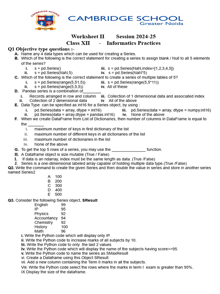 C12_Worksheet 2_IP_2024-25 | PDF | Computer Programming | Computing