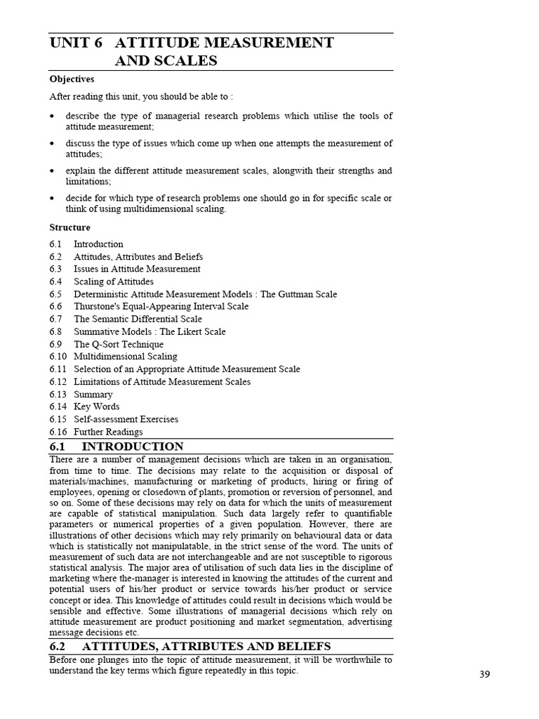 Attitude Measurement Scales | PDF | Level Of Measurement | Self Report ...