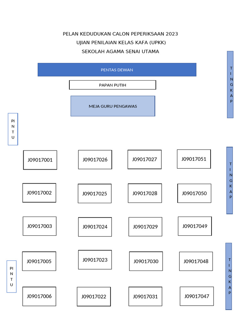 Pelan Kedudukan Calon Peperiksaan 2023 | PDF