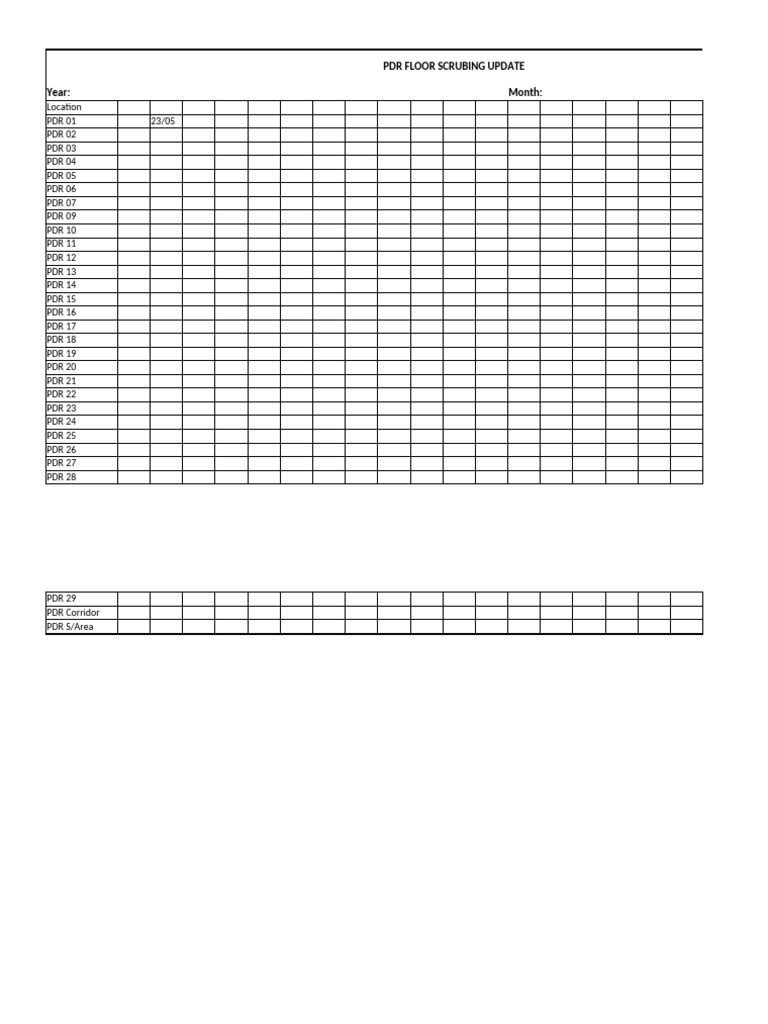 PDR Floor Scrubbing Schedule Update | PDF