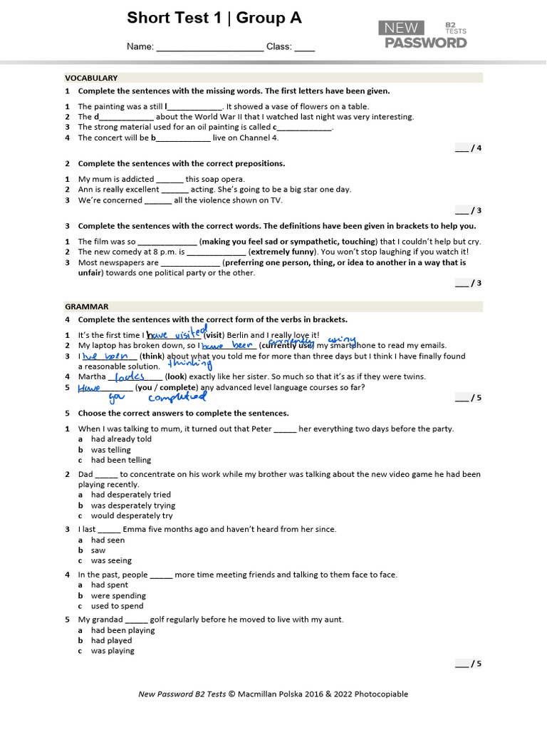 Jezyk Angielski 2022 2023 Etap Szkolny 2 | PDF | Linguistics | Grammar