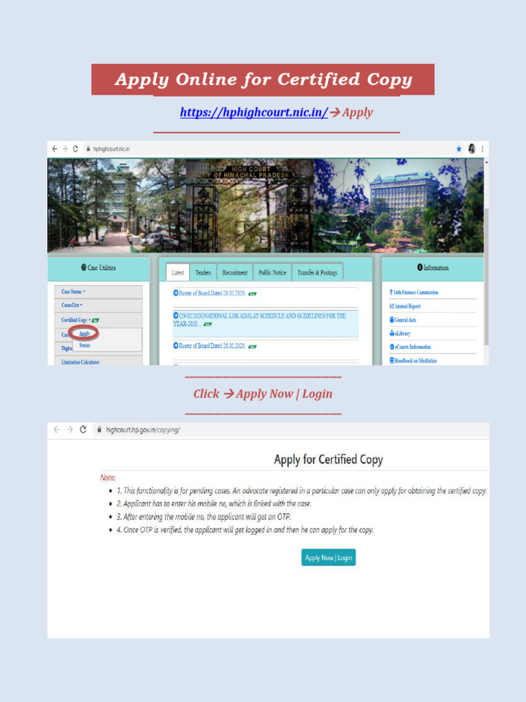 Apply for Certified Copy Online | PDF