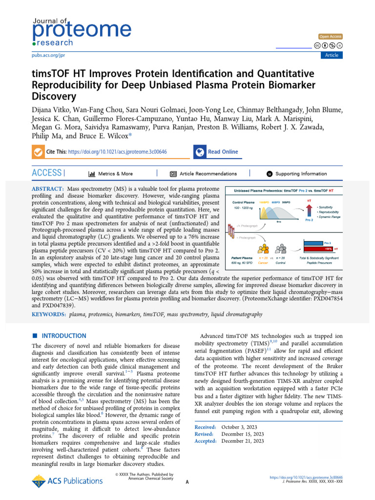 Vitko Et Al 2024 Timstof HT Improves Protein Identification and ...